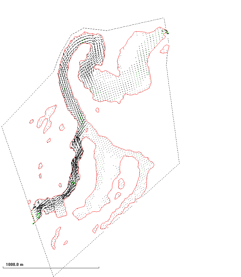 Sediment flow in the Angostura reservoir in Costa Rica